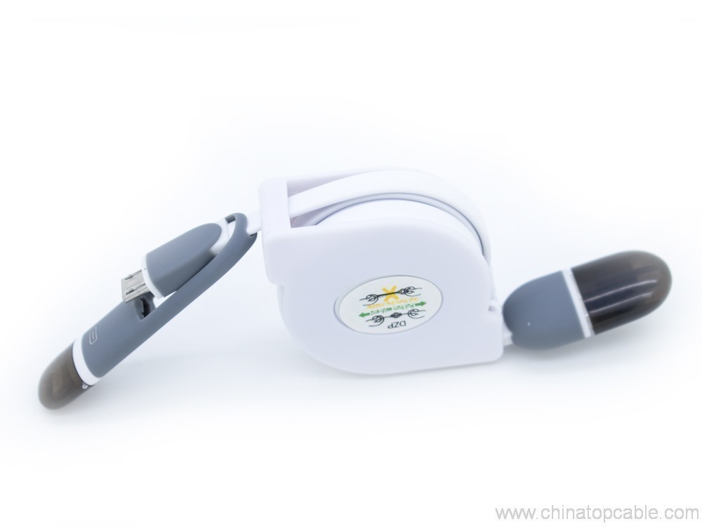 Retractable USB cable 2 in 1 mobile charger cable - Hengye Cable ...