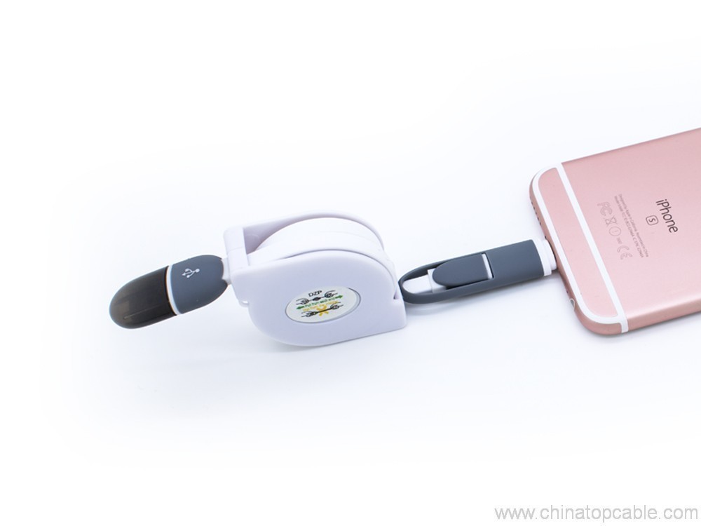 Retractable USB cable 2 in 1 mobile charger cable - Hengye Cable ...