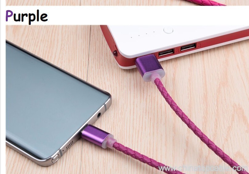 Genuine Leather usb cable 1M Sync Charger Cable - Hengye Cable Factory ...