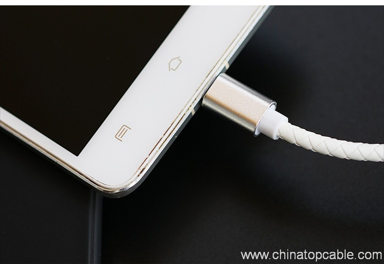 Leather Knitting USB Cable for mobile Phone - Hengye Cable Factory Store