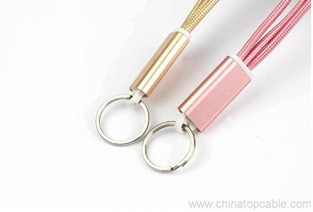 2 in 1 keychain nylon braided usb cable - Hengye Cable Factory Store