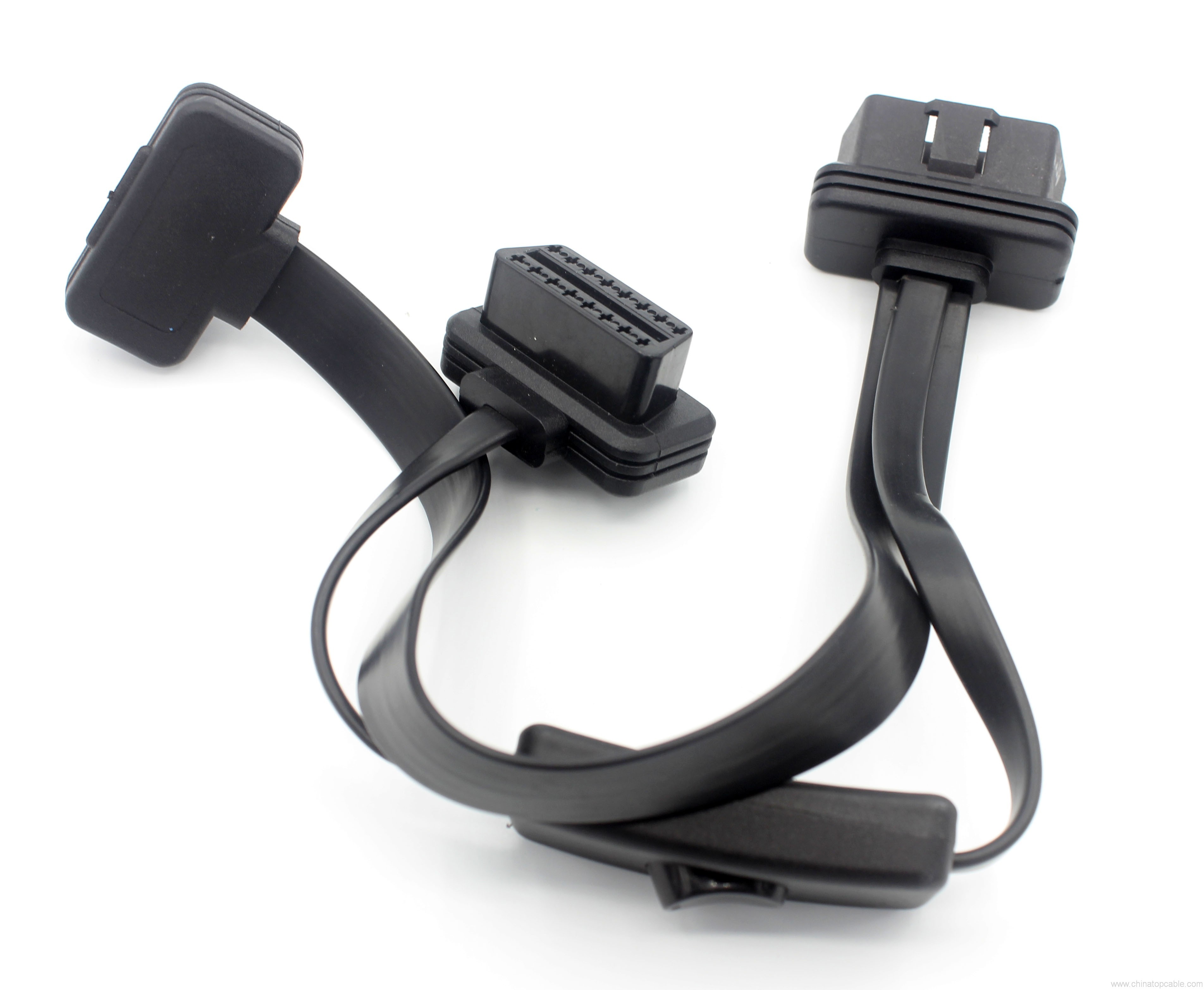 OBD2 OBD-II 16 Pin Male to M/F Splitter Extension Diagnostic Cable 1 to ...