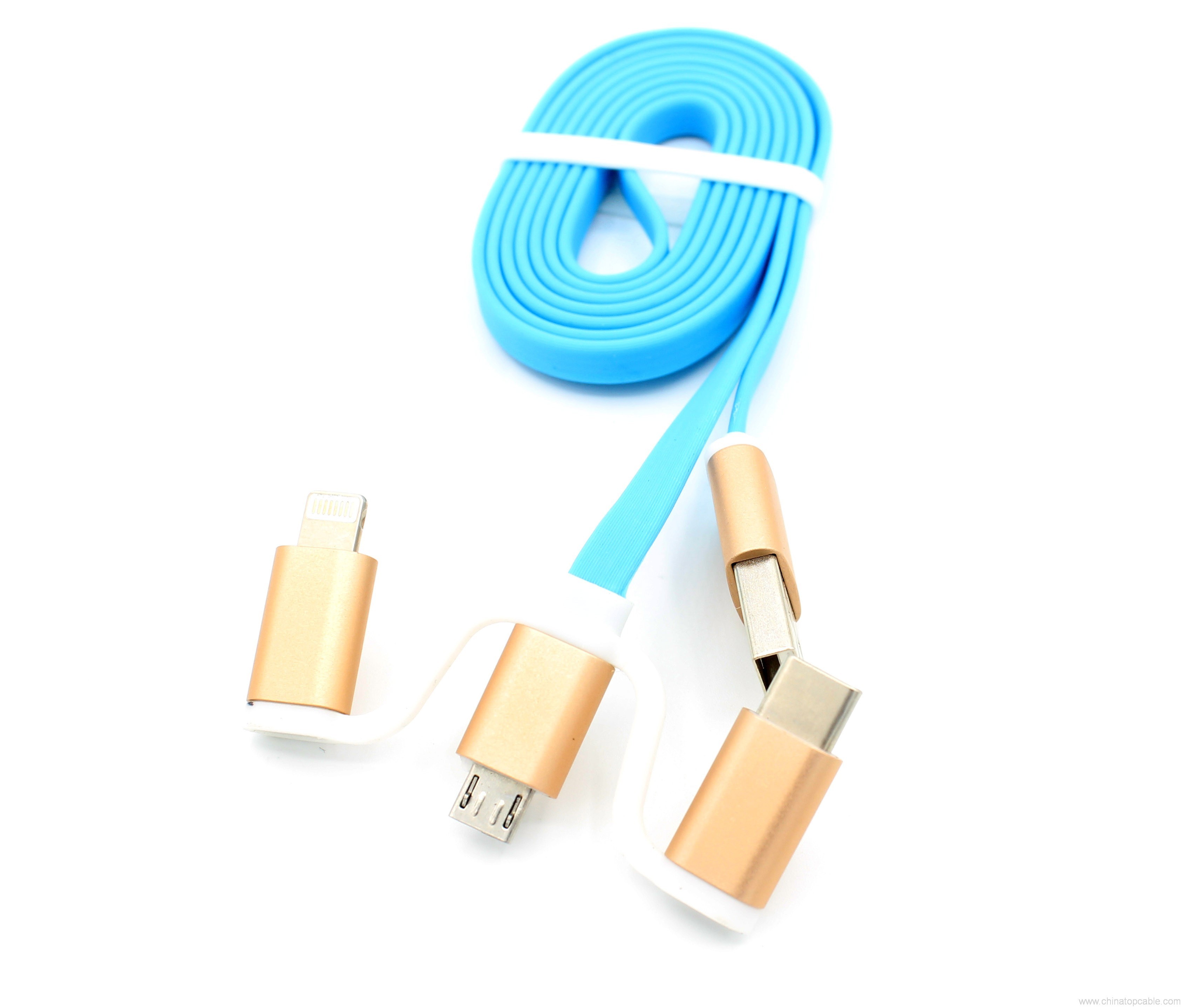 3 in 1 Micro+IOS+Type-c Connector Charging+Data Transfer Use USB Cable ...