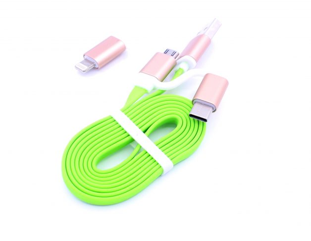 3 in 1 Micro+IOS+Type-c Connector Charging+Data Transfer Use USB Cable ...