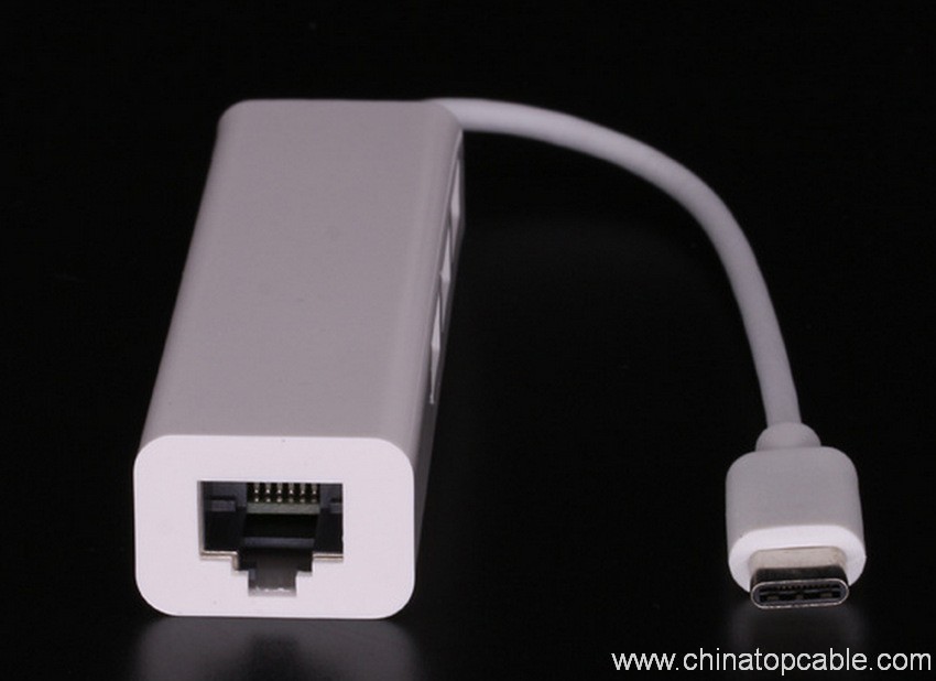 USB 3.1 Type C to 3 Ports USB 3.0 HUB RJ45 Ethernet Network LAN Port ...