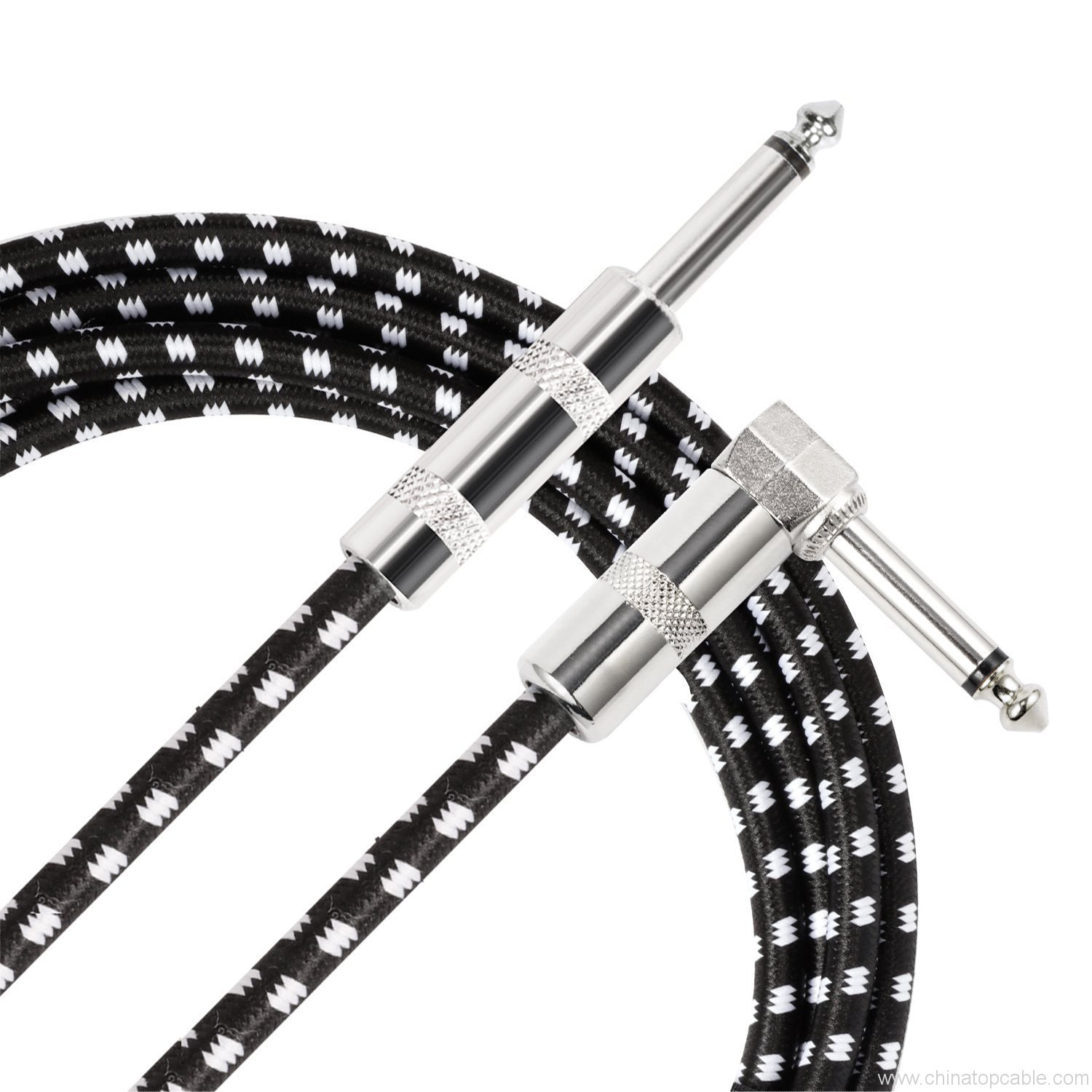 Premium Braided Jacket 1/4" Straight to 90 Degree Right Angle Guitar ...