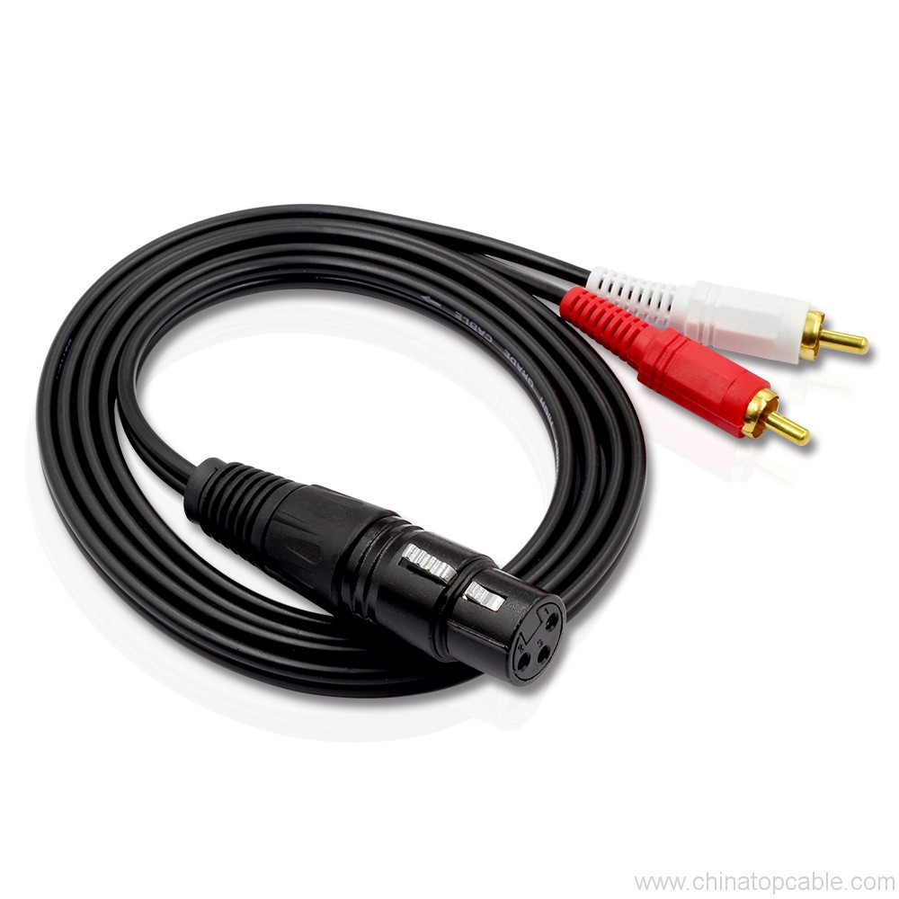 1 XLR to 2 RCA Male Plug Stereo Plug Y Splitter, XLR Wire Cord Audio ...