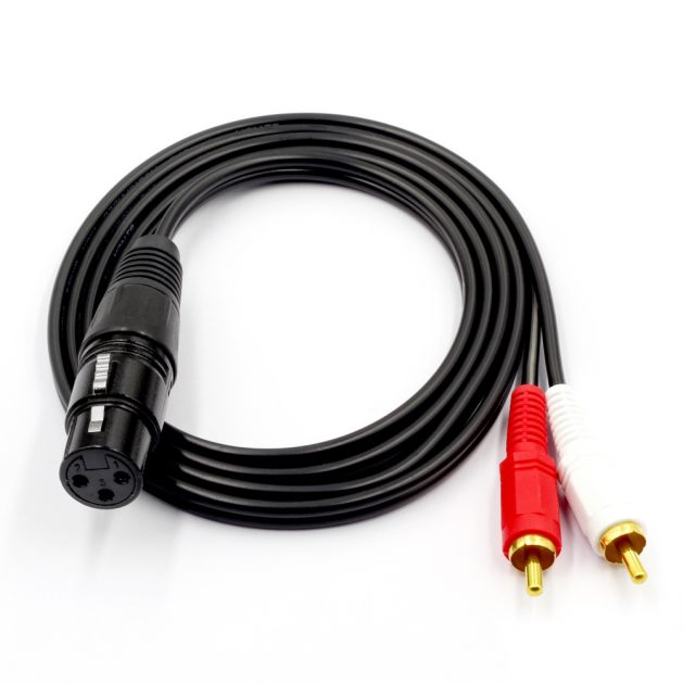 1 XLR to 2 RCA Male Plug Stereo Plug Y Splitter, XLR Wire Cord Audio ...