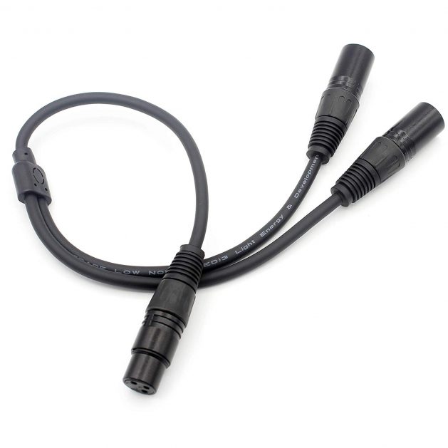 1 Female XLR To Dual Male XLR Y Splitter Cable,Microphone Lead/Combiner ...