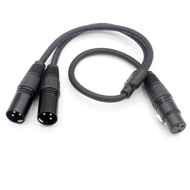 1 Female XLR To Dual Male XLR Y Splitter Cable,Microphone Lead/Combiner ...