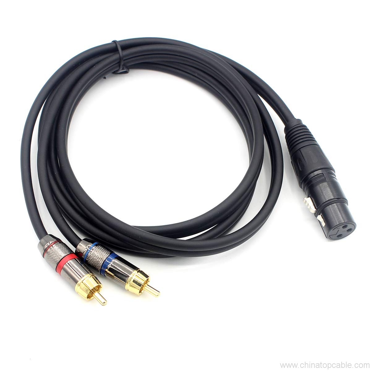 1 XLR to 2 RCA Male Plug Stereo Plug Y Splitter, XLR Wire Cord Audio Adapter Connector Cable 1 ...