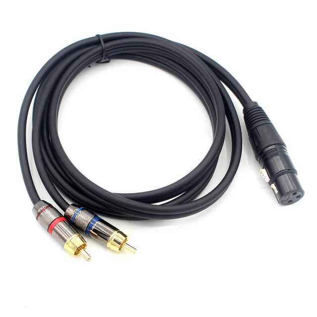 1 XLR to 2 RCA Male Plug Stereo Plug Y Splitter, XLR Wire Cord Audio ...