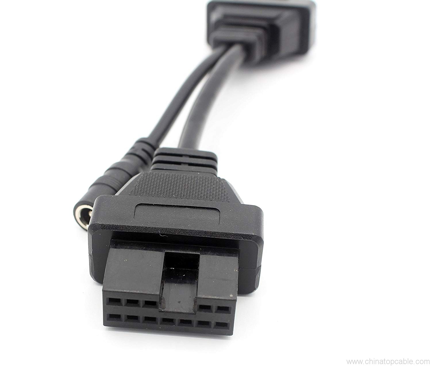 12 Pin OBD to OBDII 16 Pin Adapter Connector Cable 12 Pin Pass Through ...