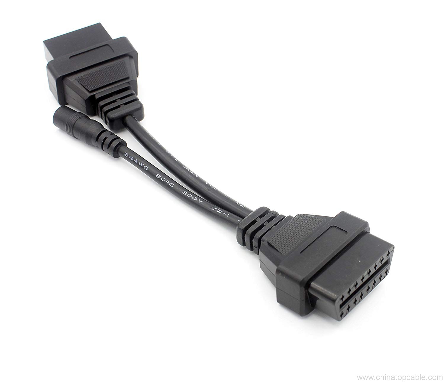 12 Pin OBD to OBDII 16 Pin Adapter Connector Cable 12 Pin Pass Through ...