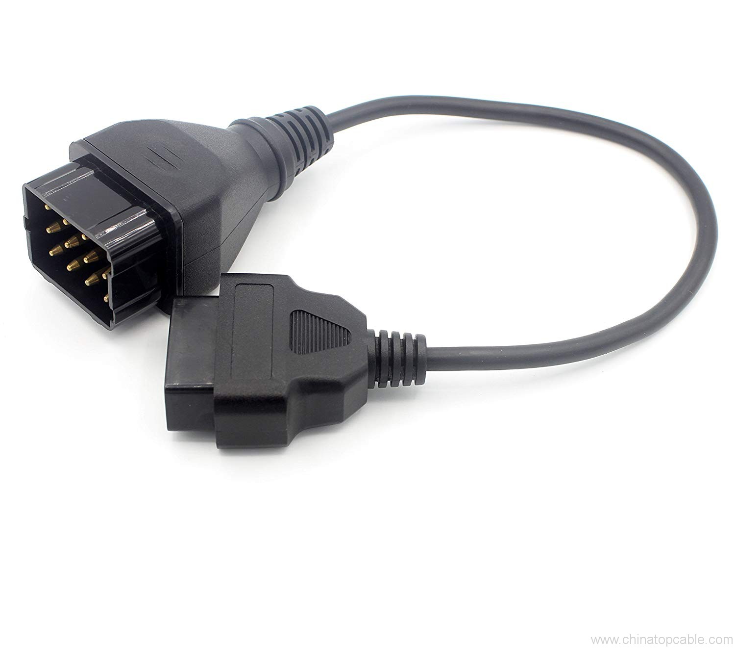 12 Pin to OBDII 16 Pin Adapter Connector Cable 8 Pin Pass Through For ...