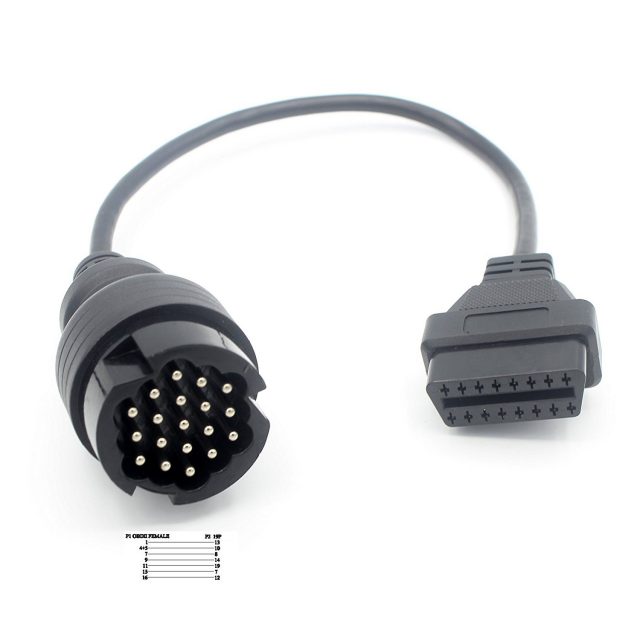 Car 19 Pin to OBD II 16 Pin Adapter Connector Cable for Porsche Auto ...