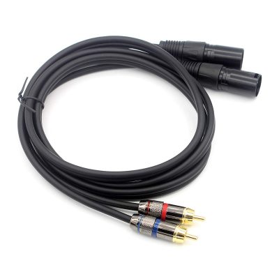 1 XLR to 2 RCA Male Plug Stereo Plug Y Splitter, XLR Wire Cord Audio Adapter Connector Cable 1 ...