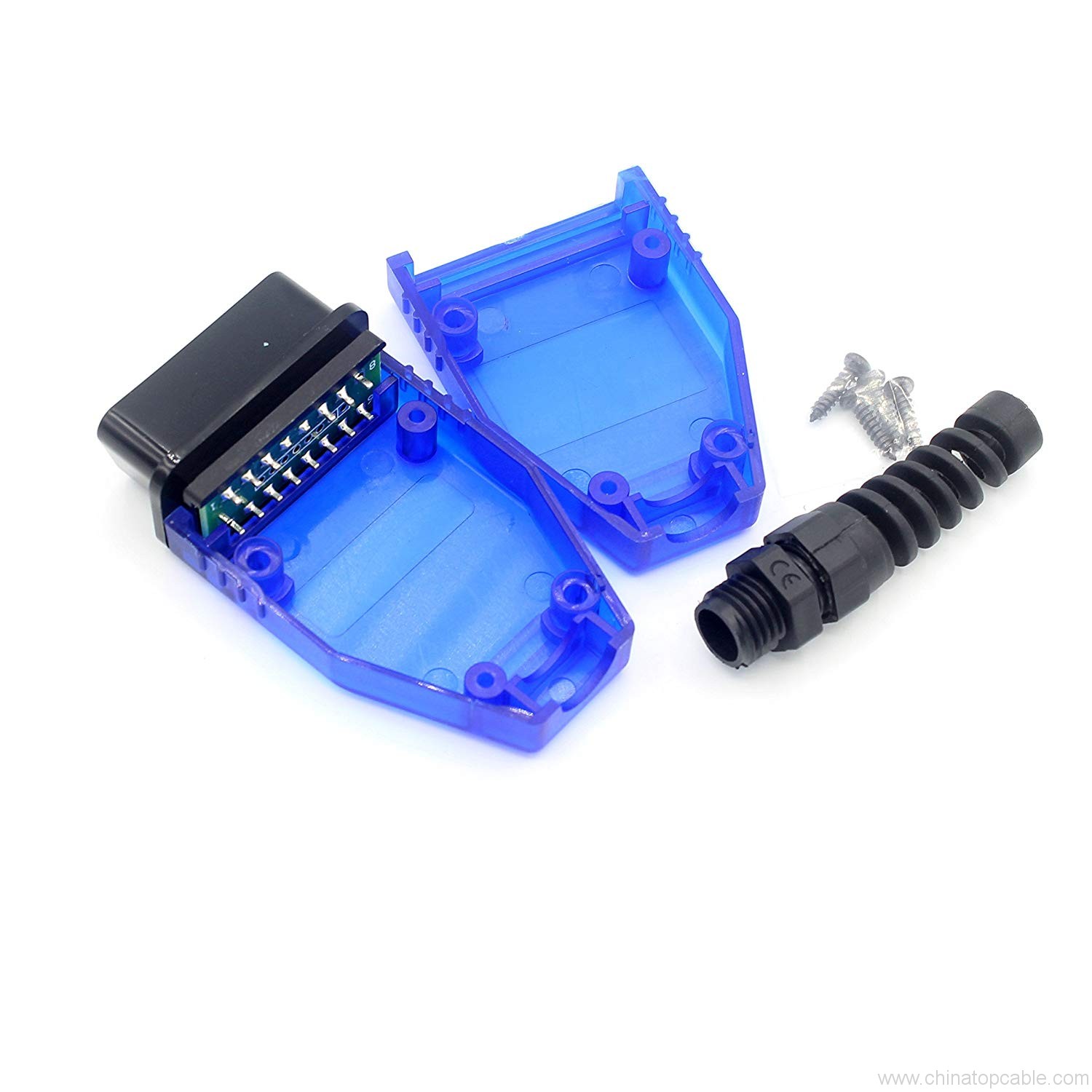 OBD II Male Connector 16 Pin Male Wiring Plug Adapter For OBD2 ...