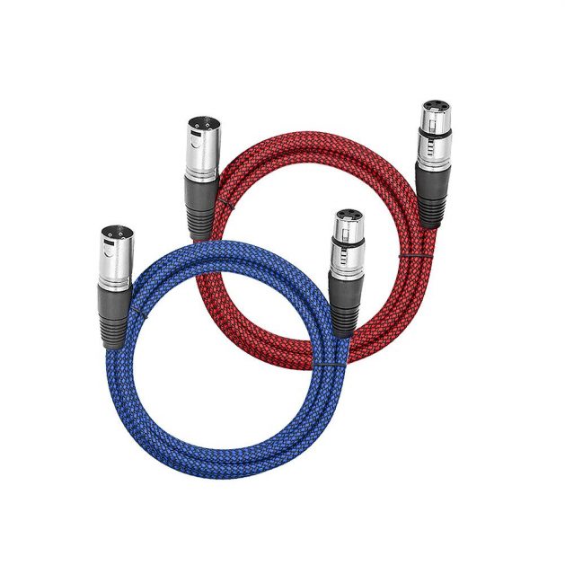 Premium XLR Male to Female 3 Pin Plug Nylon Braided Shielded ...