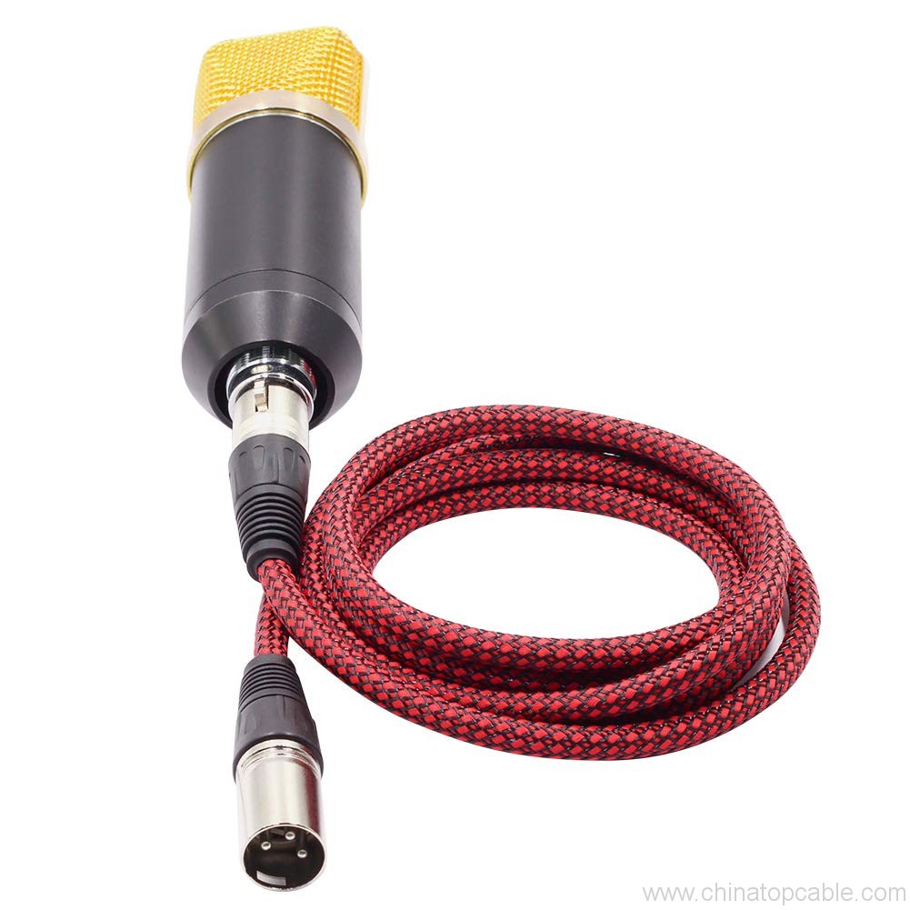 Premium XLR Male to Female 3 Pin Plug Nylon Braided Shielded ...