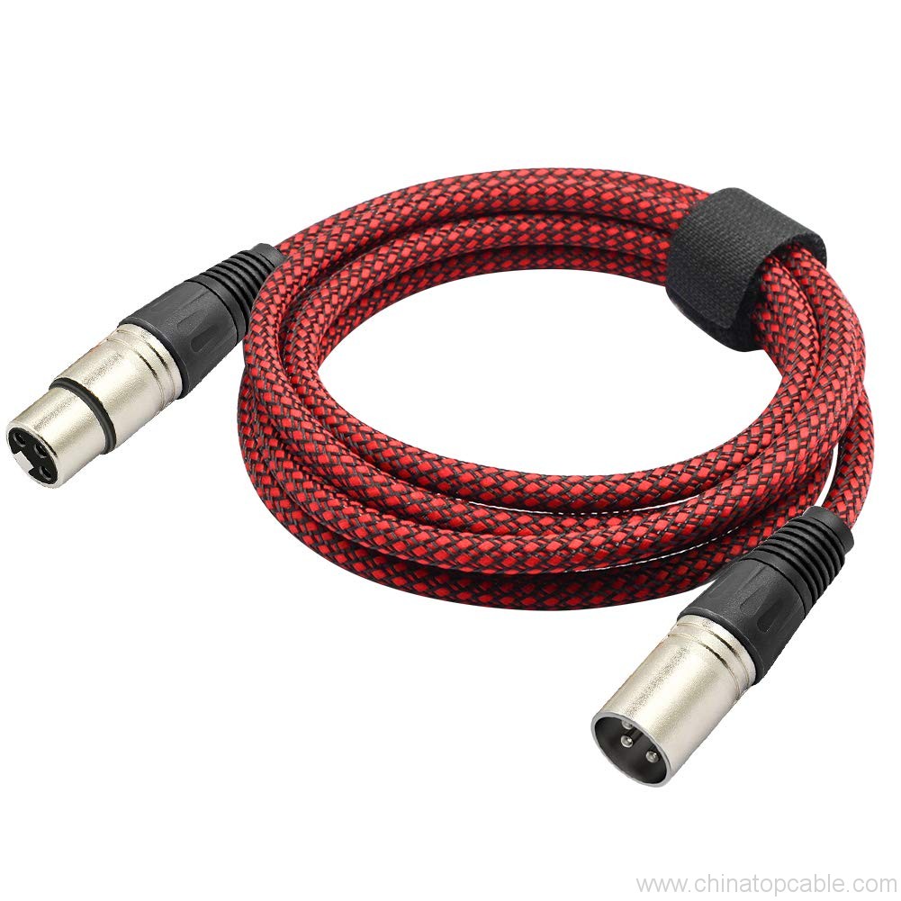 Premium XLR Male to Female 3 Pin Plug Nylon Braided Shielded ...