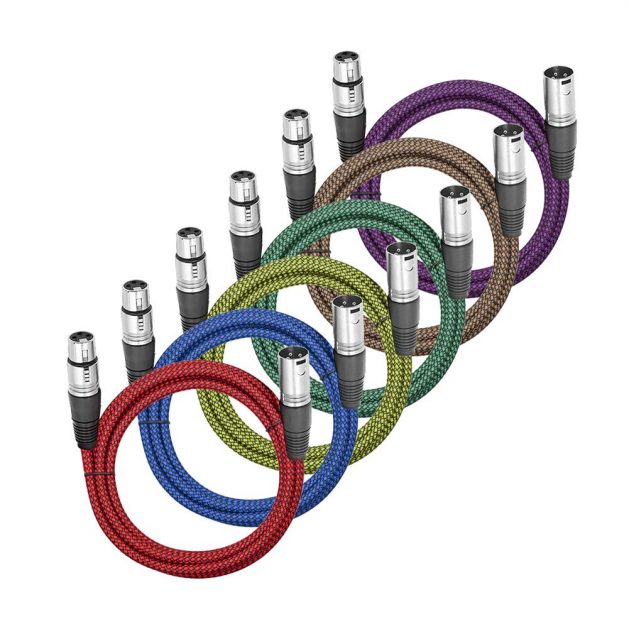 Premium XLR Male to Female 3 Pin Plug Nylon Braided Shielded ...
