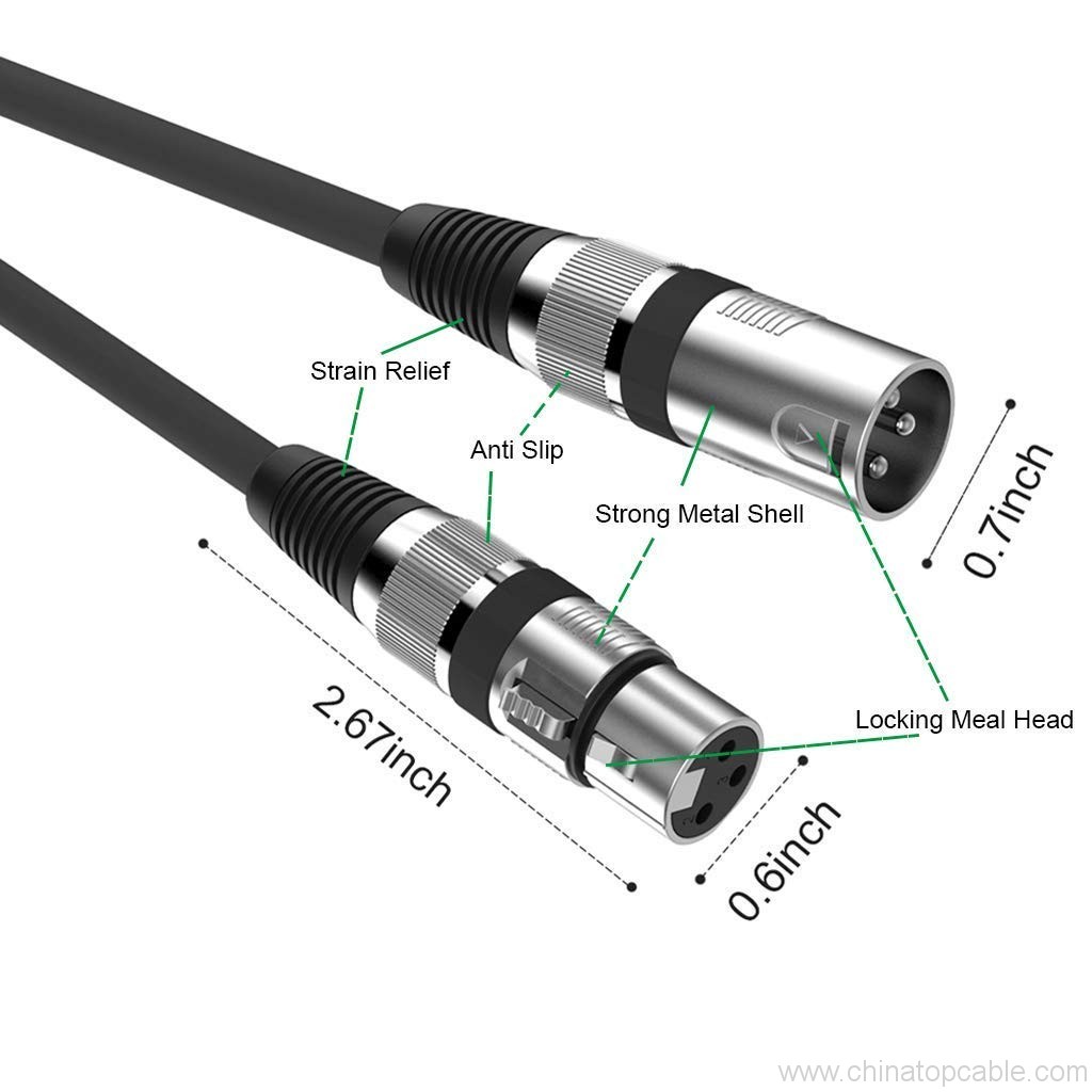 Retractable XLR Patch Cord, Spring XLR Male to XLR Female Balanced 3 ...