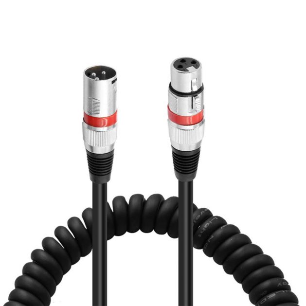 Retractable XLR Patch Cord, Spring XLR Male to XLR Female Balanced 3 ...